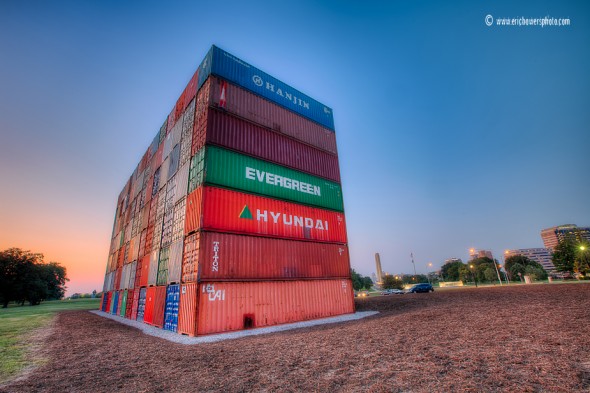 Shipping Container Art Installation Across from KC Federal Reserve ...